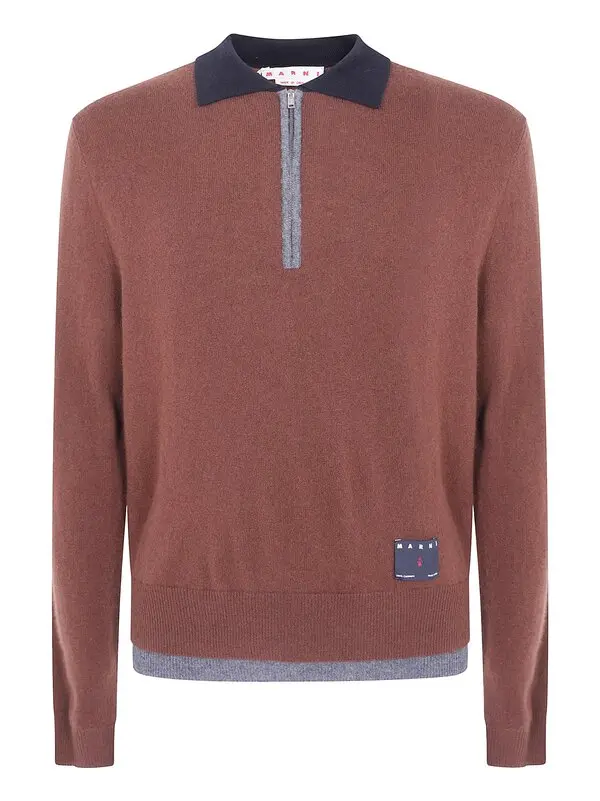 Marni Polo Neck Cashmere Sweater - Brown