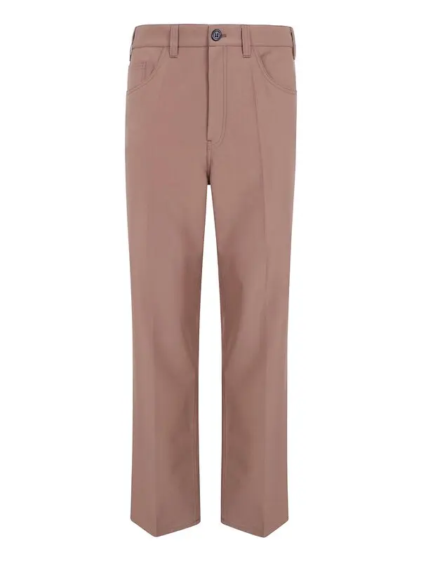 Marni Wool Blend Front Pleat Trousers - Brown
