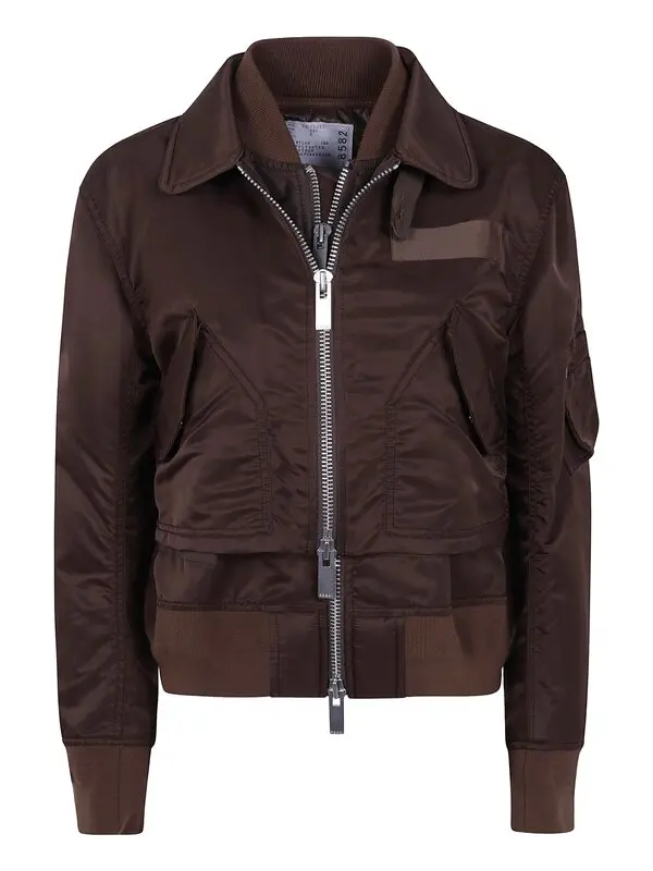 Sacai Nylon Twill Blouson Jacket - Brown