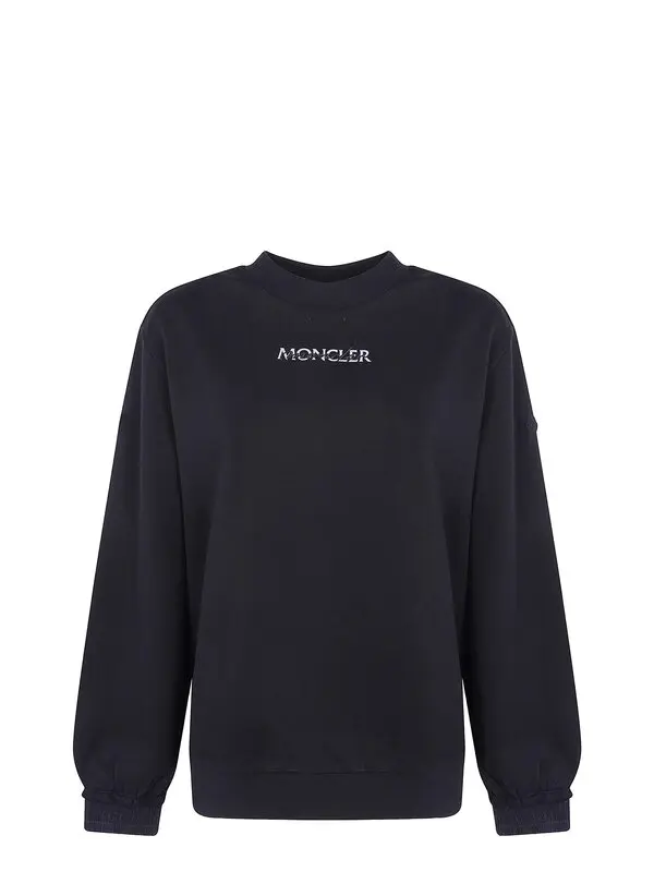 Moncler Sweatshirt With Logo Print - Black