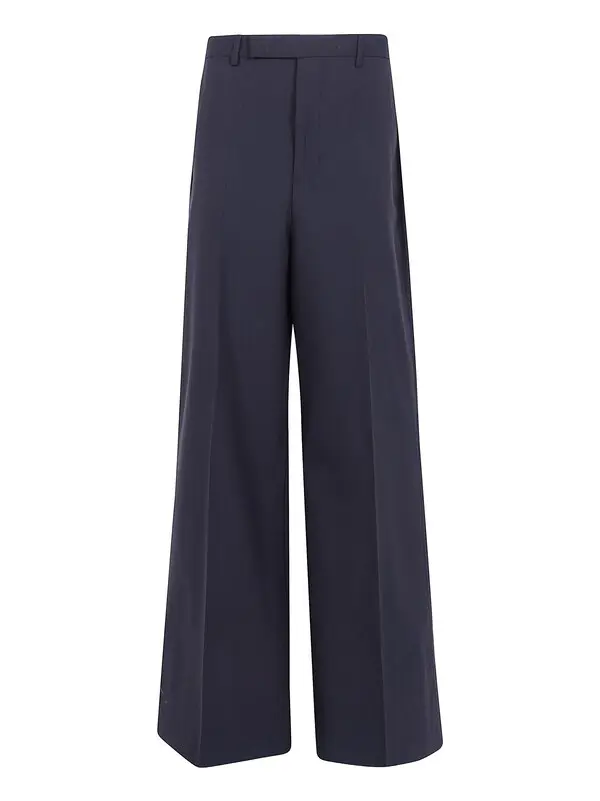 Rick Owens Wide Tailored Wool Trousers - Black