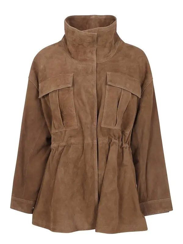 RÓHE Sculptural Suede Jacket - Gray