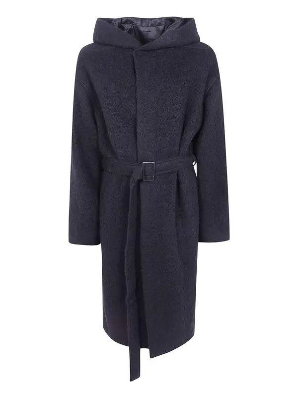 Rick Owens Belted "tower" Coat - Black