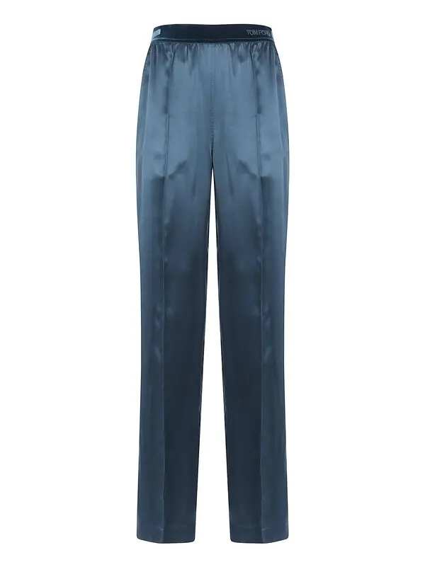 TOM FORD Silk Satin Pants - Blue