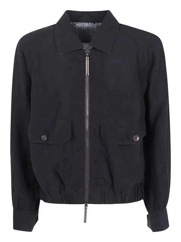 ZIGGY CHEN Cropped Aviator Jacket - Black