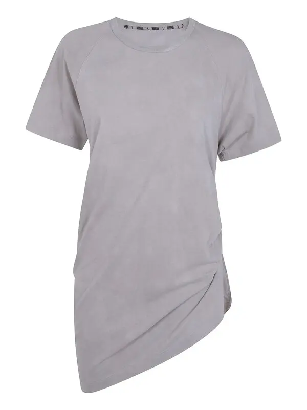 ZIGGY CHEN Asymmetric Draped Cotton T-shirt - Gray