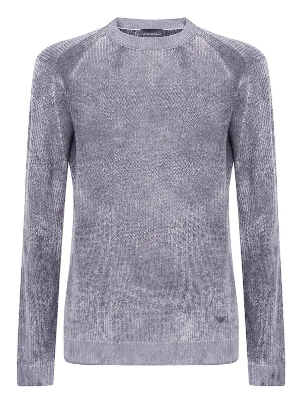 Emporio Armani Wool Blend Crew Neck Sweater - Gray