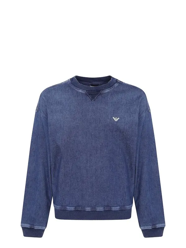 Emporio Armani Sweatshirt With Logo Detail - Blue