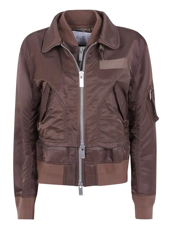 Sacai Nylon Twill Blouson Jacket - Brown