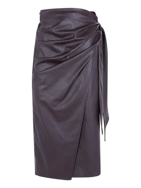 Elisabetta Franchi Wrap Around Skirt With Draped Detail - Brown