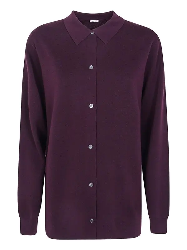 Aspesi Virgin Wool Polo Neck Sweater - Red