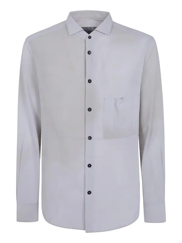 ZIGGY CHEN Shirt Pocket "small Collar Pocket Shirt - Gray