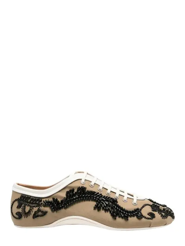 Dries Van Noten Embellished Twill Sneakers - Camel