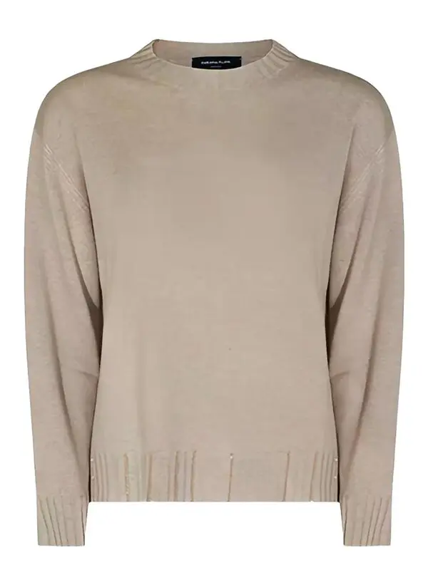 Fabiana Filippi Ribbed-trim Bead-embellished Fine Knit Sweater - Neutrals