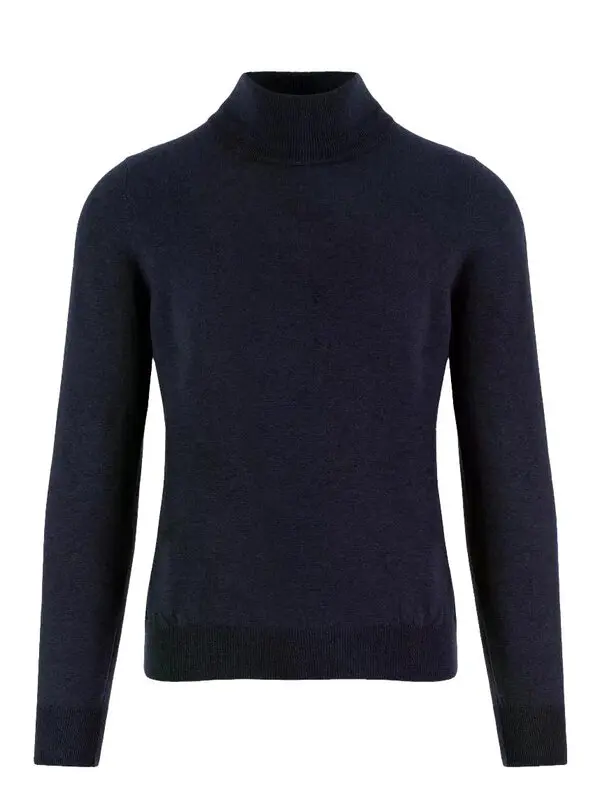 Tagliatore High-neck Wool Sweater - Blue