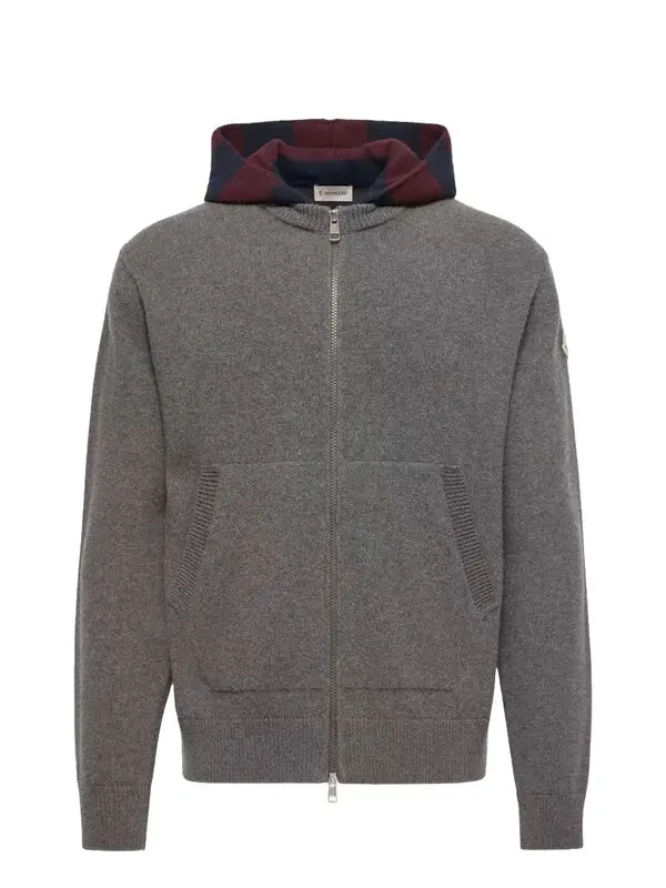 Moncler Zip-up Striped Hoodie - Grey