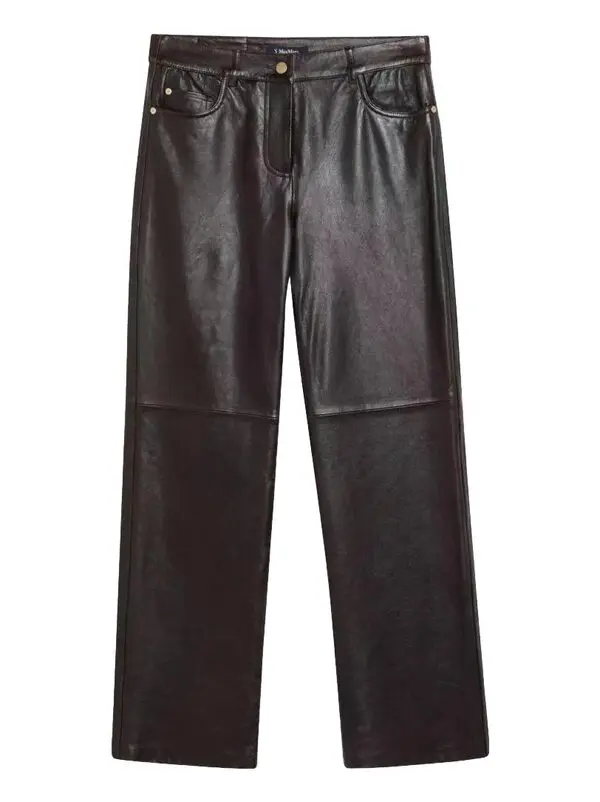 Max Mara Straight-leg Leather Trousers - Brown