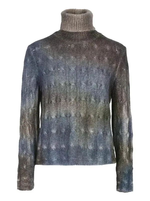 Avant Toi Cable-knit Roll-neck Sweater - Blue