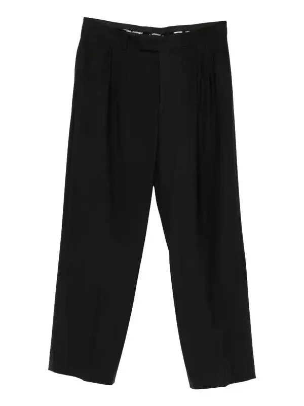 Karl Lagerfeld Pleated Wide-leg Trousers - Black