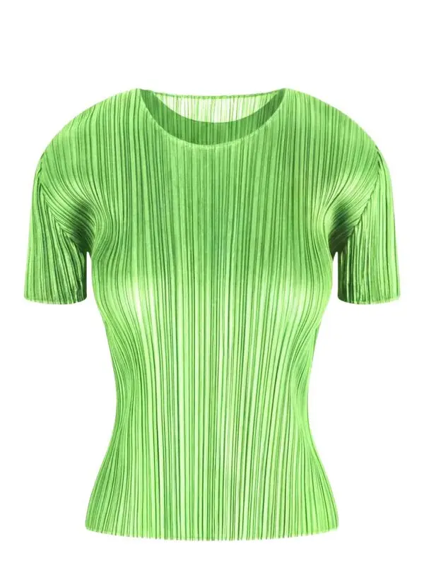 Issey Miyake Plissé Effect T-shirt - Green