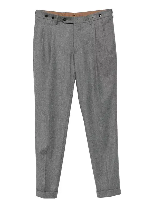 BERWICH Pleated Wool Trousers - Grey