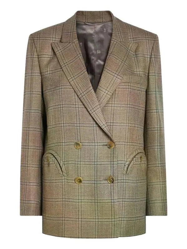 BLAZÉ MILANO Check Double-breasted Blazer - Neutrals