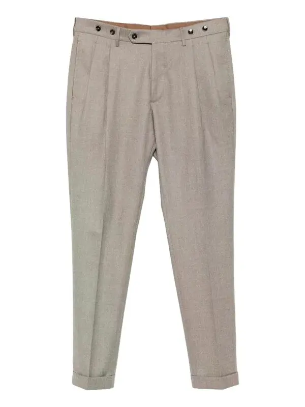 BERWICH Pleated Wool Trousers - Neutrals