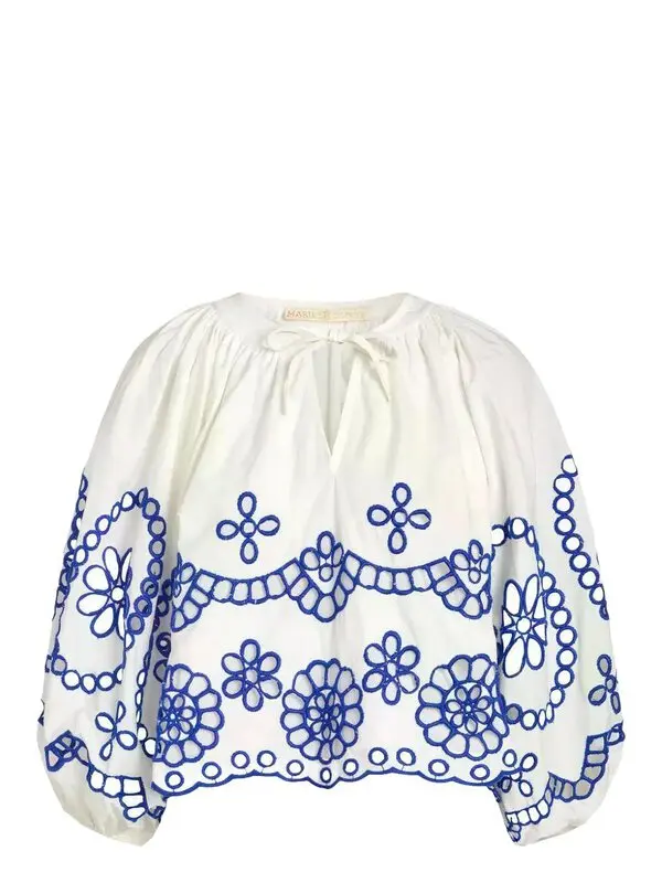 MARIE OLIVER Vara Broderie Anglaise Top - White