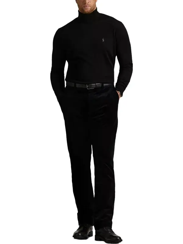 Polo Ralph Lauren Embroidered Pony Turtleneck Sweater - Black