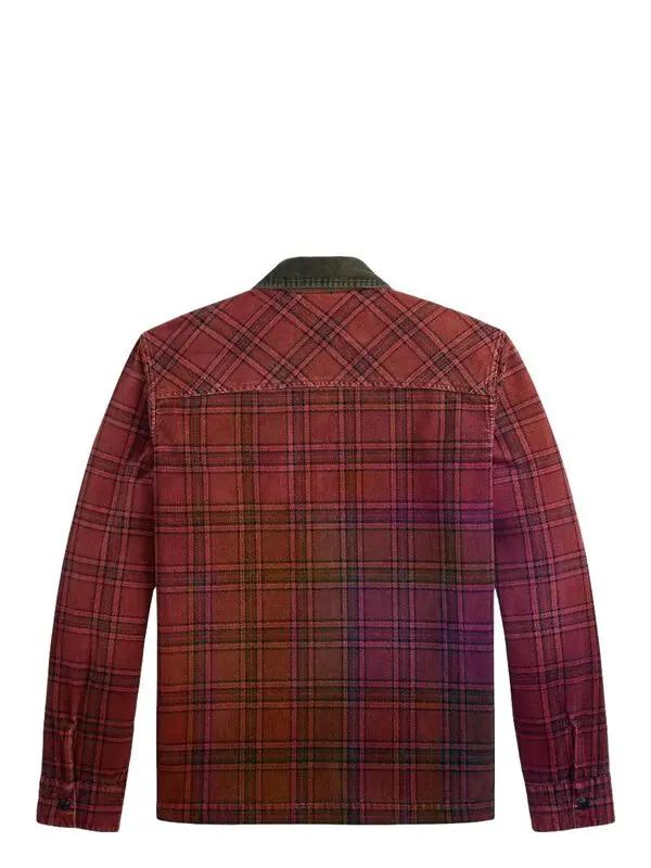 Ralph Lauren Plaid Corduroy Zip-up Jacket - Red