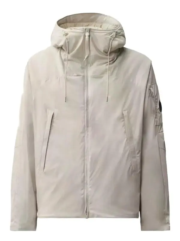 C.P. COMPANY Hooded Jacket With Lens Detail - Neutrals