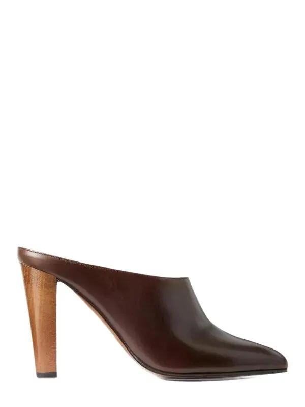 Ralph Lauren Ashtyn Leather Heeled Mules - Brown