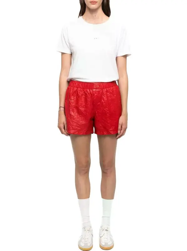 Zadig&Voltaire Pax Crinkled-leather Shorts - Red