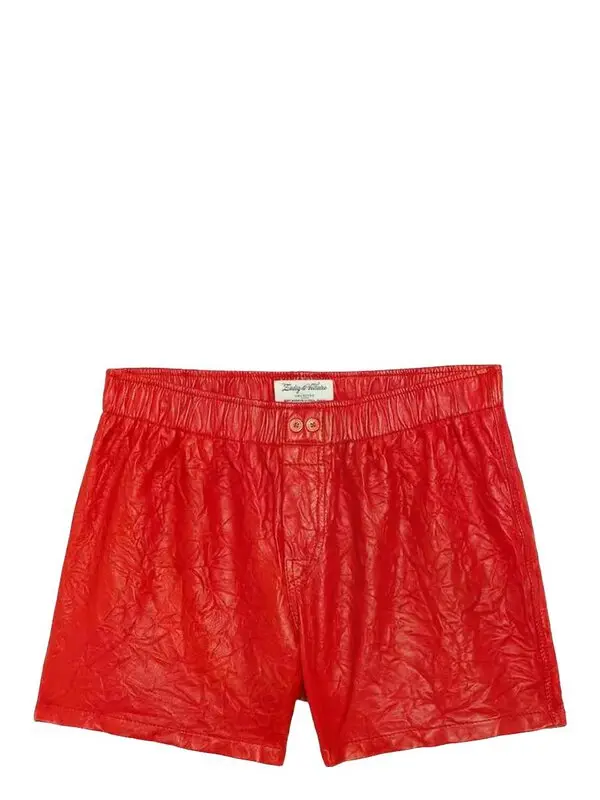 Zadig&Voltaire Pax Crinkled-leather Shorts - Red