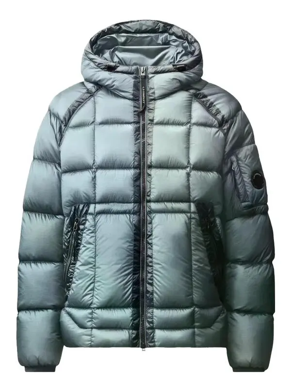 C.P. COMPANY Quilted Jacket With Lens Detail - Blue