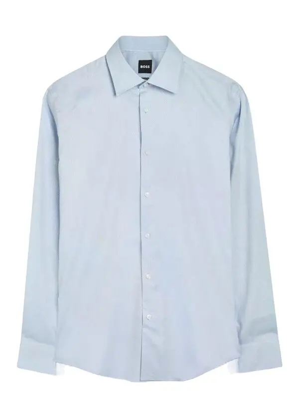 BOSS Micro-patterned Shirt - Blue