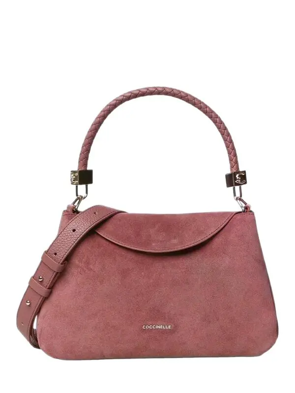 COCCINELLE Tiggy Suede Braided-handle Tote Bag - Pink