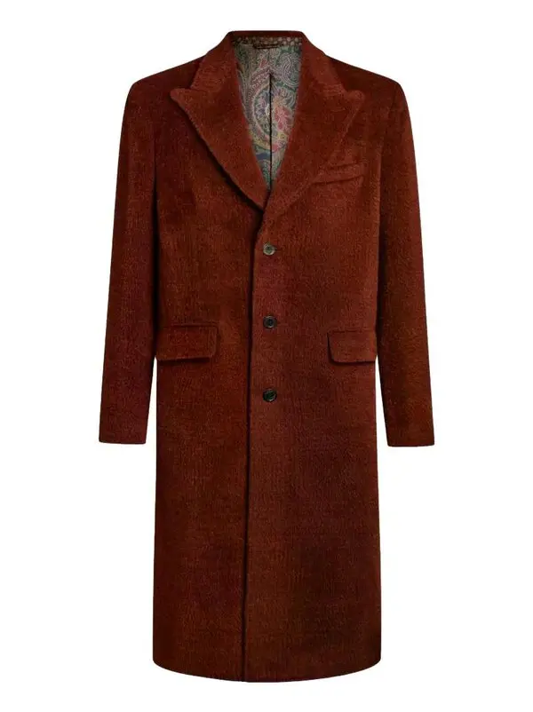 Etro Check Texture Coat - Brown