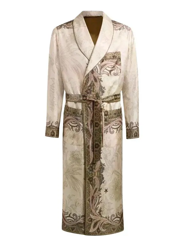 Etro Pegaso Paisley-print Coat - Neutrals