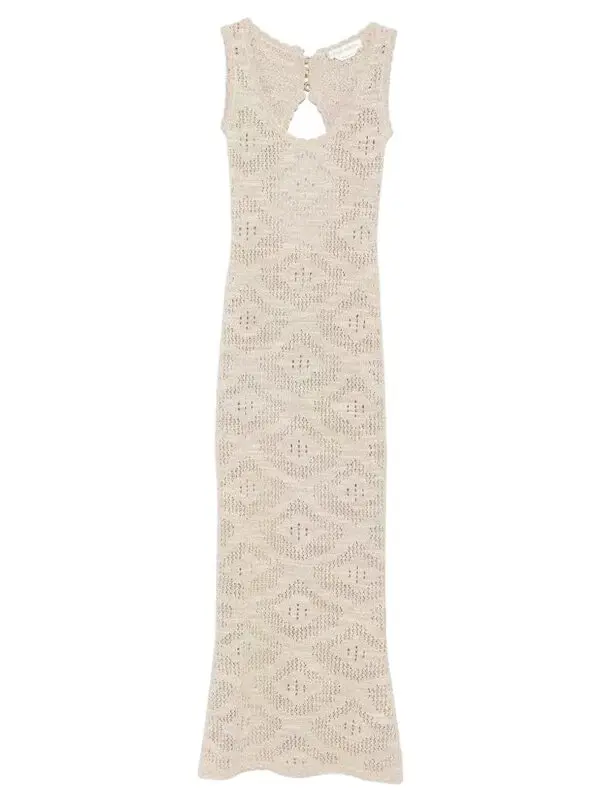 ASTA RESORT Eve Crochet Knit Dress - Neutrals