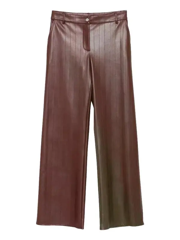 Patrizia Pepe Faux-leather Palazzo Pants - Brown