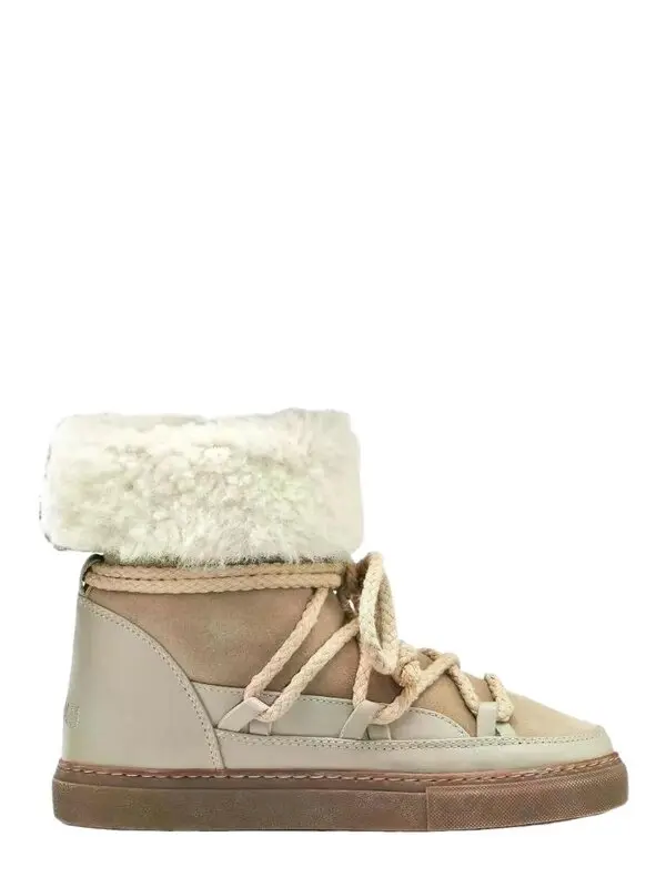 Inuikii Shearling Trim Lace-up Boots - Neutrals