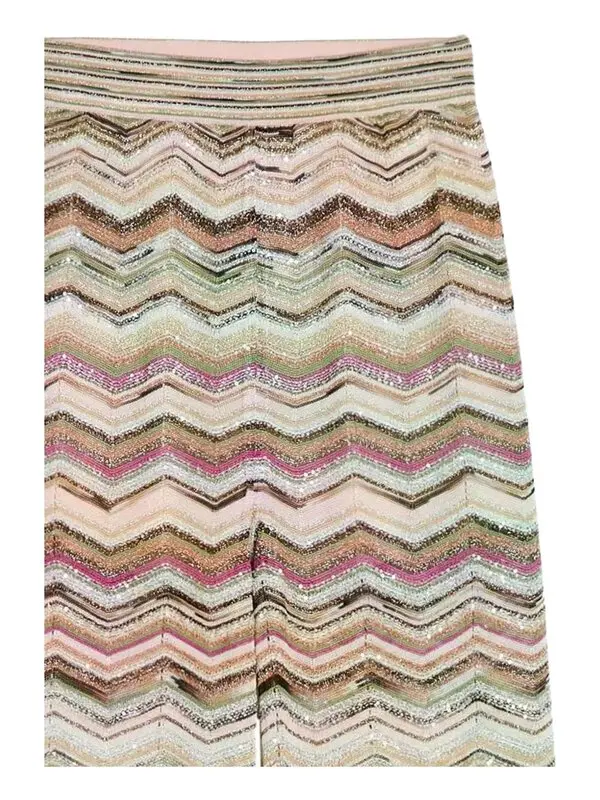 Missoni Zigzag-knit Wide-leg Trousers - Neutrals