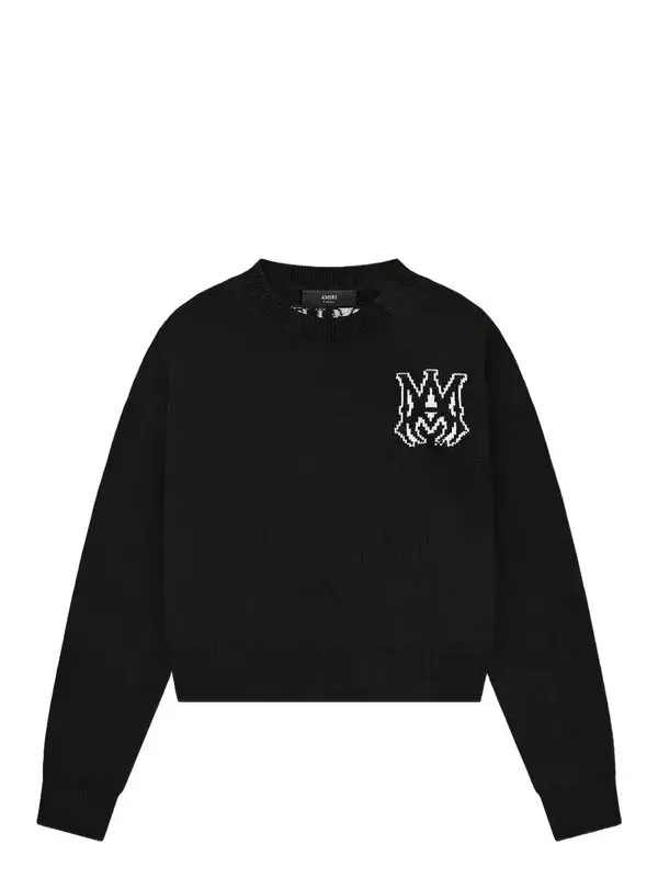 Amiri Logo Embroidered Merino Wool Sweater - Black