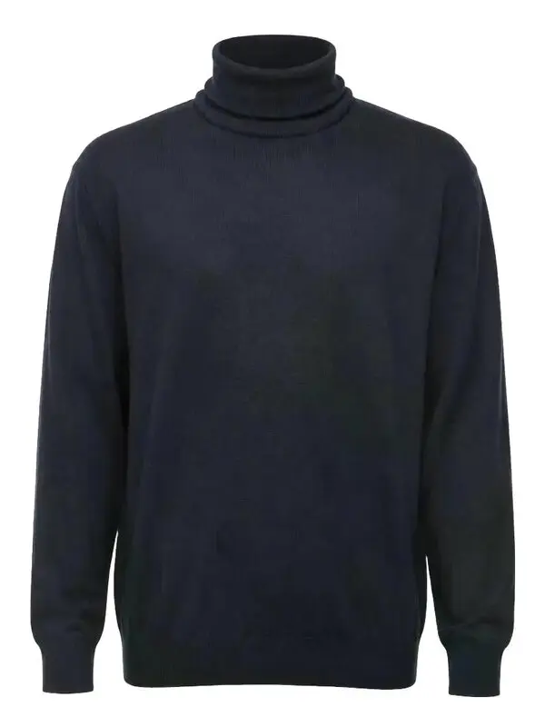 Malo Roll Neck Cashmere Sweater - Blue