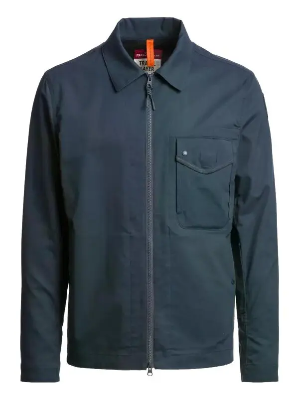 PARAJUMPERS Elgin Zip-up Overshirt Jacket - Blue