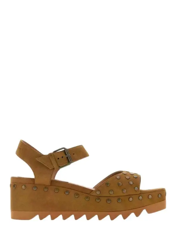 Stella McCartney Elyse Stud-embellished Platform Sandals - Brown