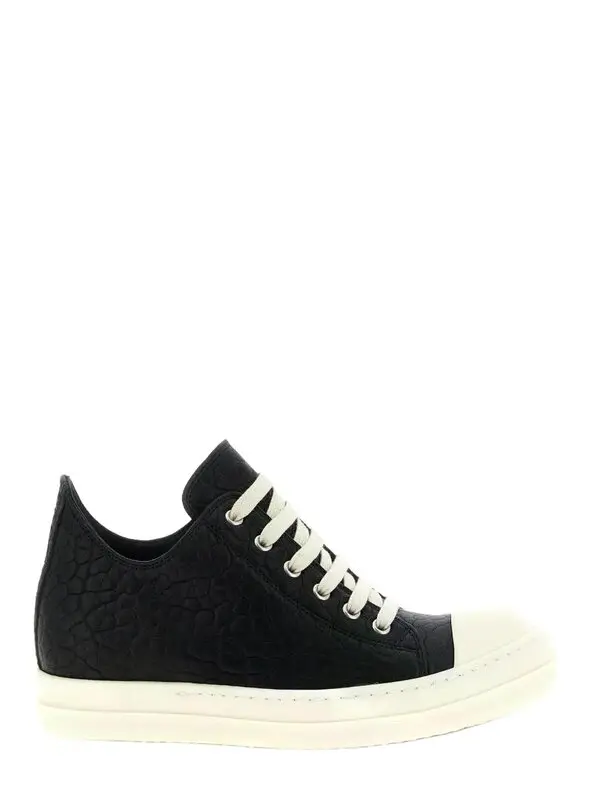 Rick Owens Python-effect Leather Sneakers - Black