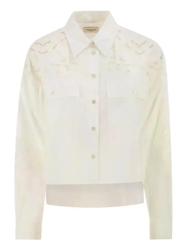 Max Mara Broderie Anglaise Embroidered Shirt - White