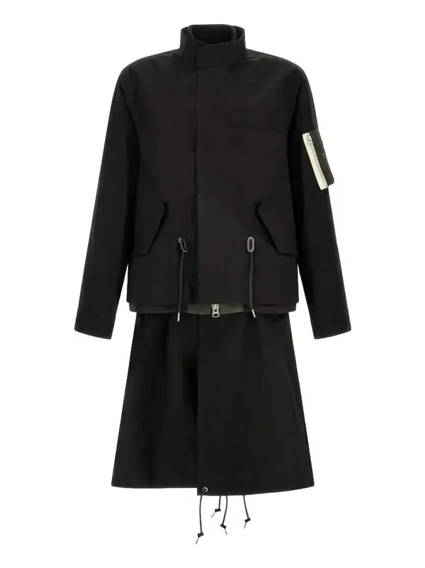 Sacai Layered Ripstop Parka - Black